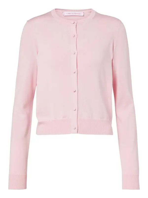 Carolina Herrera Cropped Silk And Cotton Cardigan - Pink