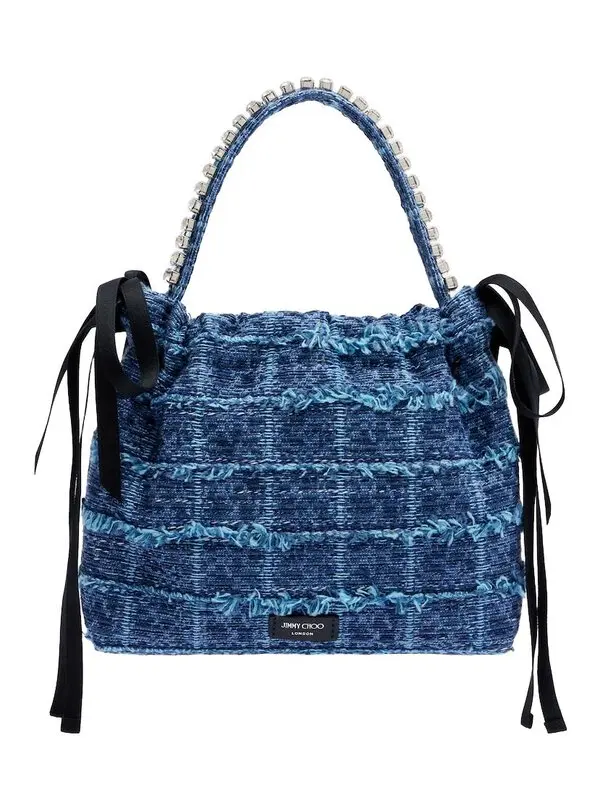 JIMMY CHOO Drawstring Mini Embellished Top-handle Bag - Blue