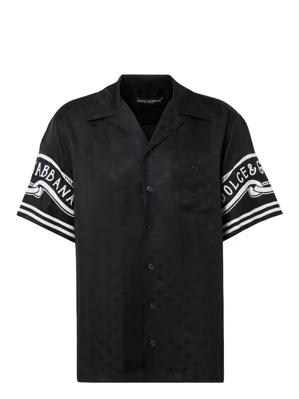 Dolce & Gabbana Printed Silk Twill Shirt - Black