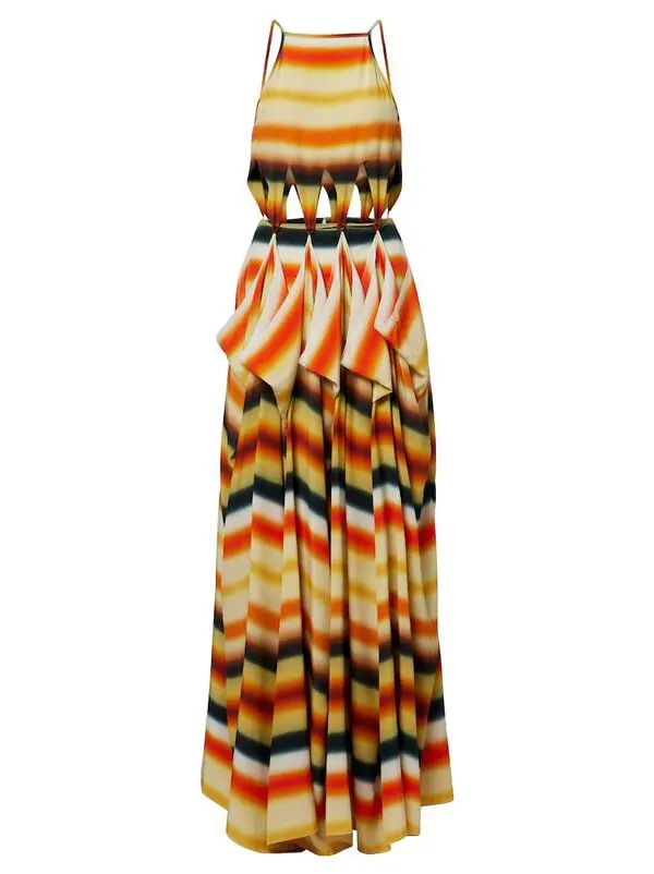 Loewe Striped Silk Maxi Dress - Multicoloured