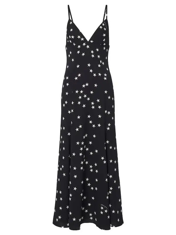 Dolce & Gabbana Printed Silk-blend Midi Dress - Black
