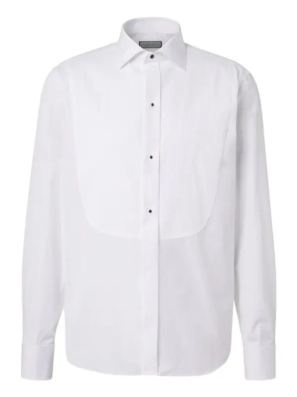 Canali Cotton Tuxedo Shirt - White
