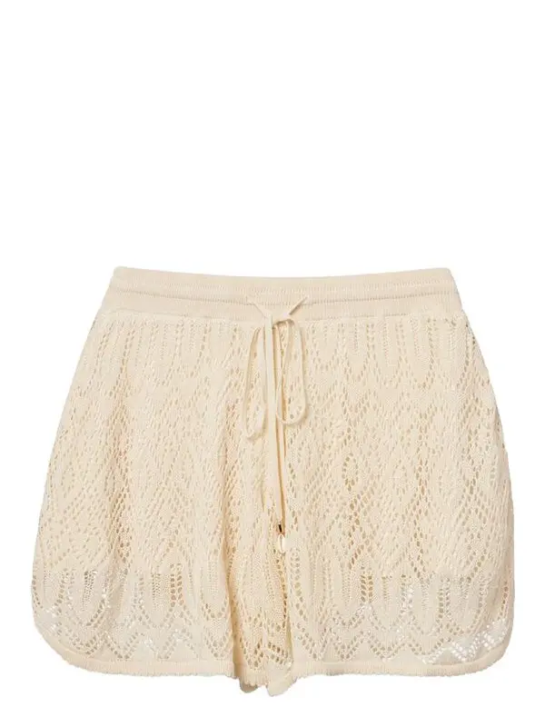 Zimmermann Mahon Crochet Lace Shorts - Beige