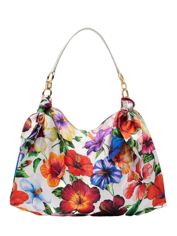 Dolce & Gabbana Medium Floral Satin Shoulder Bag - Multicoloured