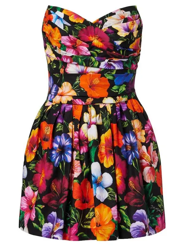 Dolce & Gabbana Floral Cotton Mini Dress - Multicoloured