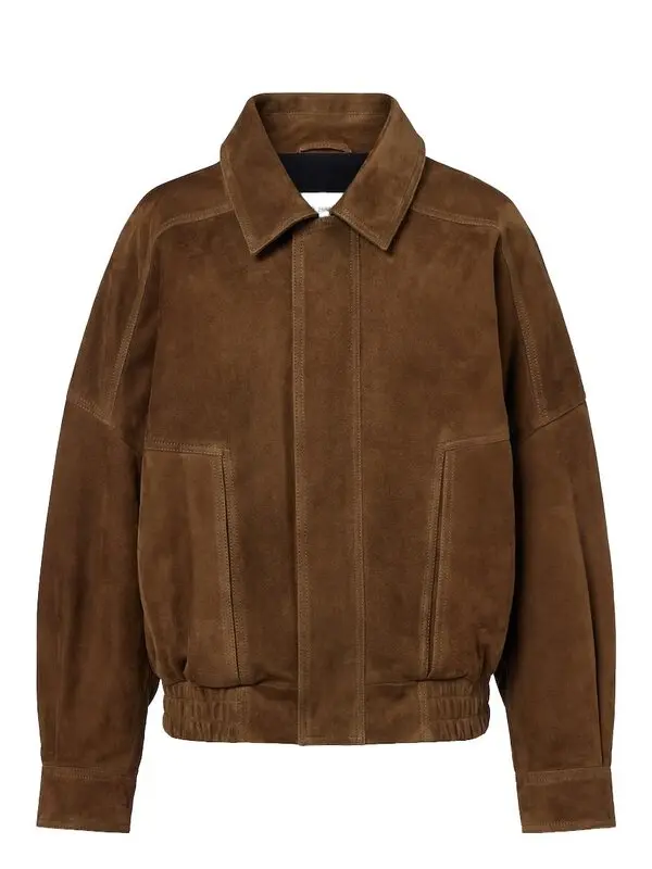 Nour Hammour Dalma Suede Blouson Jacket - Brown