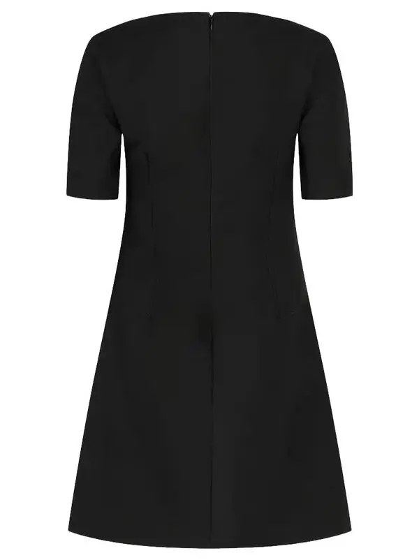 Givenchy Short Sleeve Mini Dress With Logo Plaque - Black