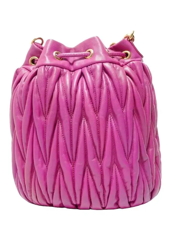 Miu Miu Matelassé Bucket Bag - Pink