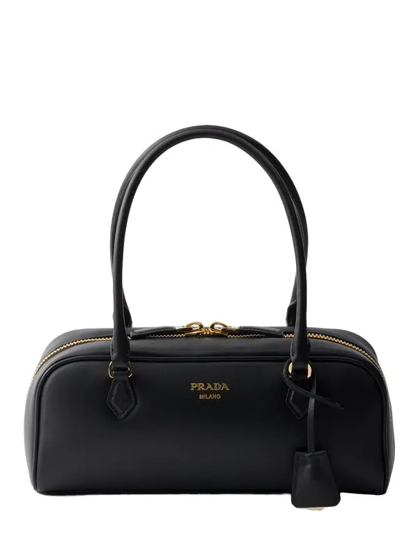 Prada Medium Leather Top-handle Bag - Black