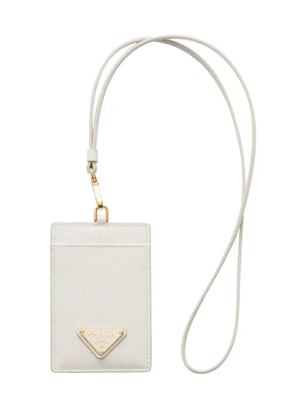 Prada Saffiano Leather Badge Holder - Neutral