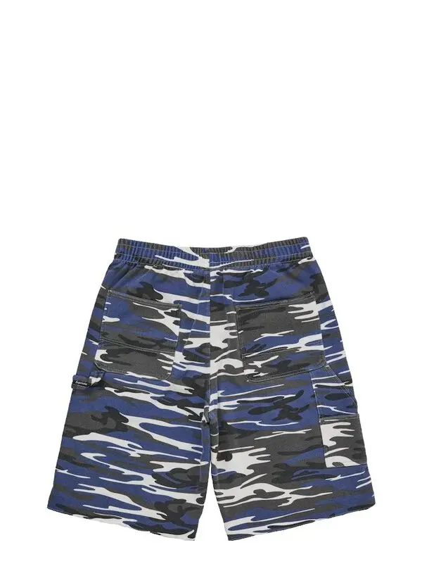 Supreme Double Knee Painter Sweatshort - Blue Tiger Camo
