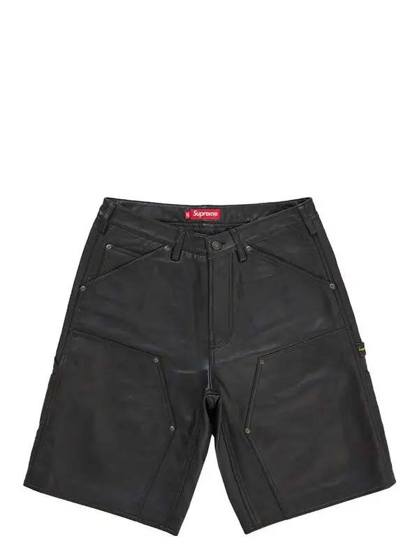 Supreme Leather Double Knee Painter Short - Black