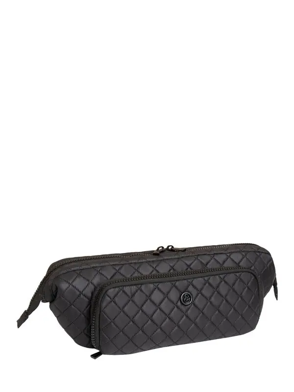 Joan & David Diamond Quilted Puffer Nylon Hair Tool Travel Bag - Black