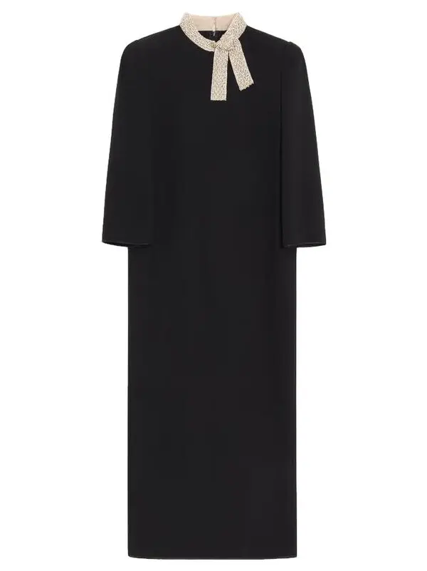 Valentino Garavani Cady Couture Embroidered Maxi Dress - Black/silver