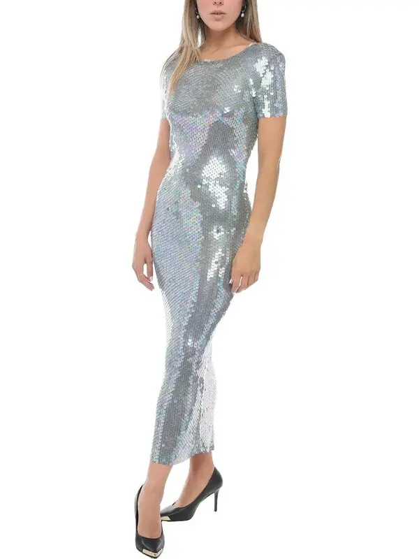 MAISON MARGIELA Sequin Short-sleeve Dress - Blue