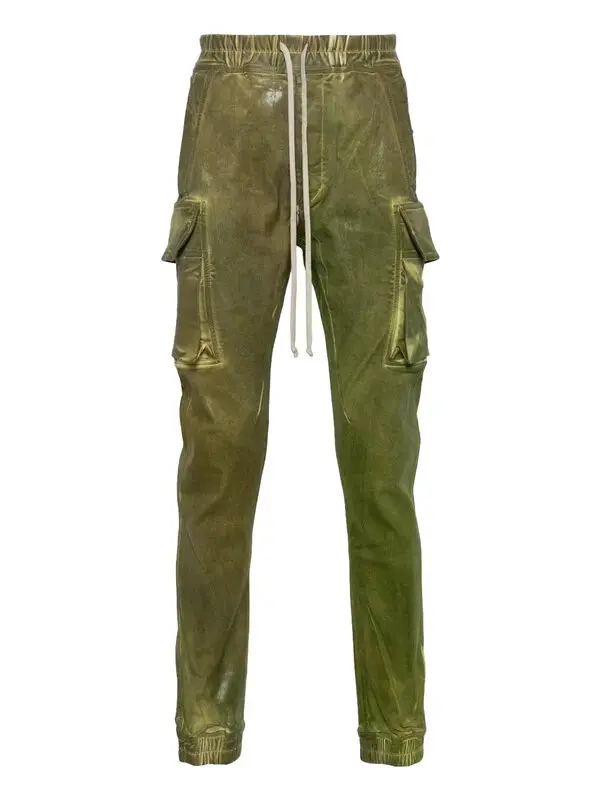 Rick Owens Asparagus Coated Cotton Trousers - Green