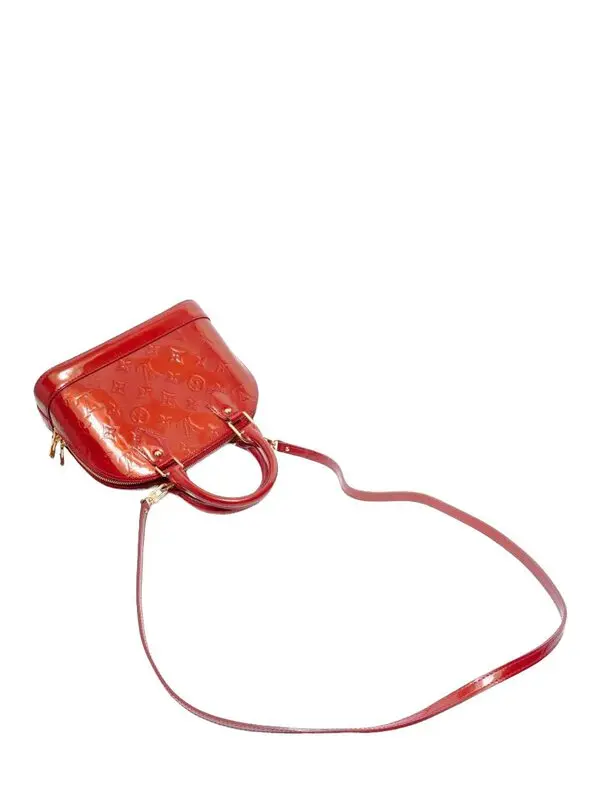LOUIS VUITTON Monogram Vernis Alma Bb Shoulder Bag - Red