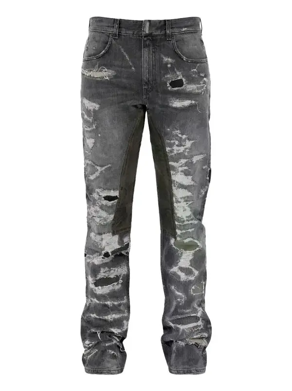 Givenchy Distressed Patched Jeans - Black