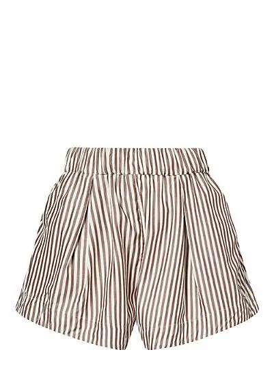 Stylein Mojo Pinstripe Woven Shorts - Brown