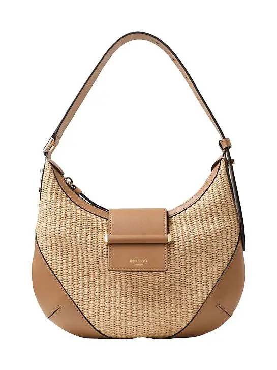 JIMMY CHOO Raffia Hobo Bag - Natural/toffee