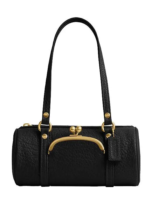 COACH Kisslock Barrel 28 Shoulder Bag - Black