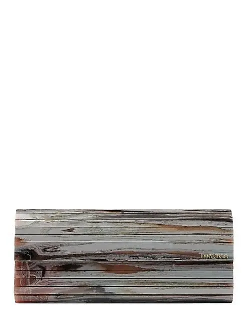 JIMMY CHOO Marble-effect Clutch Bag - Grey Mix