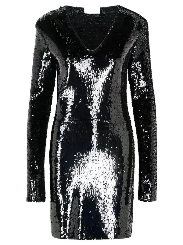 Max Mara Sequin-embellishment Mini Dress - Black