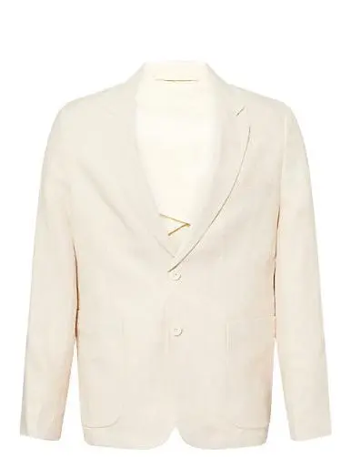 PERCIVAL Tailored Single-breasted Linen And Cotton-blend Blazer - Cream