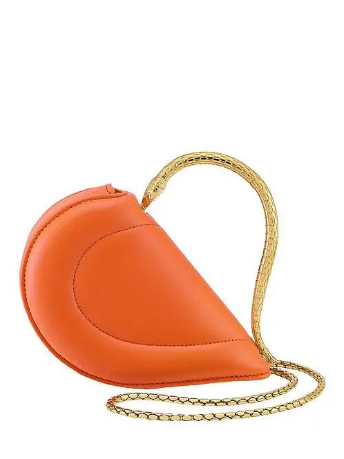BVLGARI Serpenti Cuoricino Mini Top-handle Bag - Orange