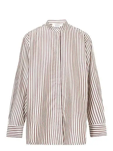 Stylein Mandria Pinstripe Woven Shirt - Brown