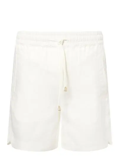 Eleventy Bermuda Athletic Drawstring Linen Shorts - Bianco