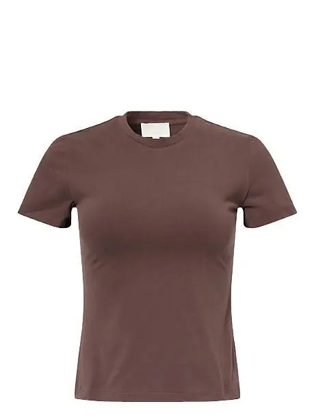 SISTERLY TRIBE Round Neck Stretch-cotton T-shirt - Espresso