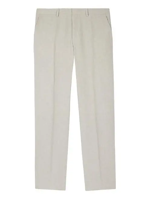 The Kooples Straight-leg Mid-rise Linen Trousers - Light Beige