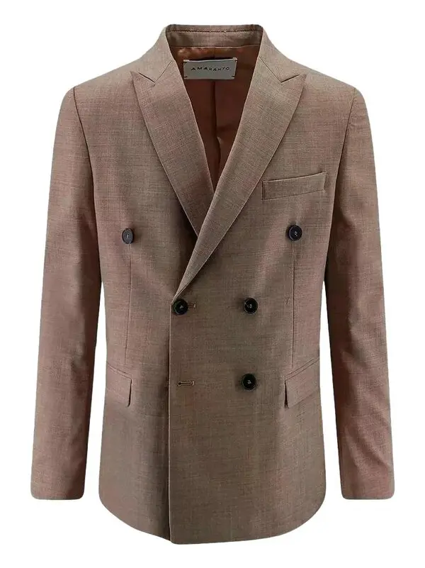 AMARANTO Double-breasted Blazer - Neutrals