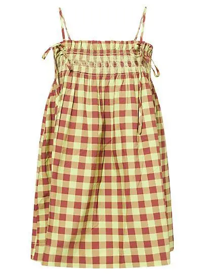 DAMSON MADDER Checked Cotton Mini Dress - Multi