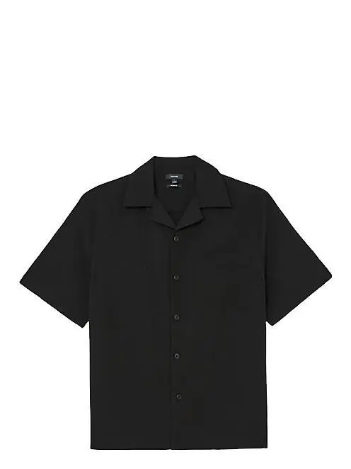 REISS Eclipse Crinkled Woven Shirt - Black