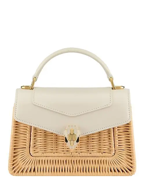 BVLGARI Serpenti Forever Mini Top-handle Bag - White
