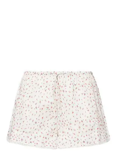 DAMSON MADDER Harrietta Floral Print Cotton Shorts - Pink Floral