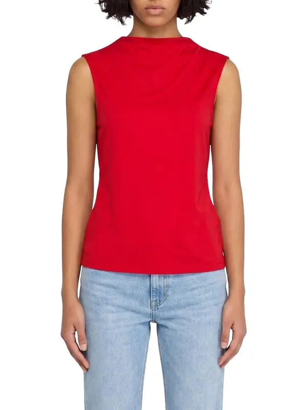 SEMICOUTURE Sleeveless Draped Top - Red