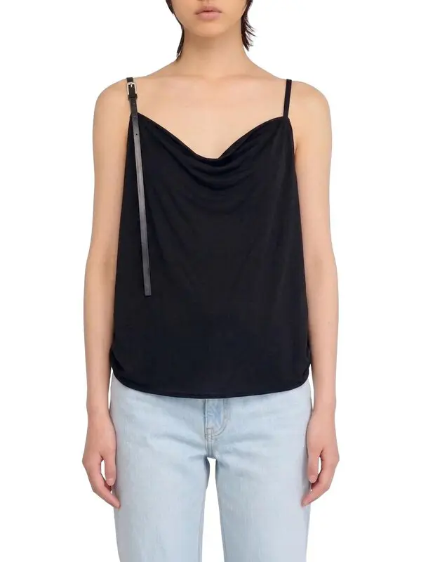 SEMICOUTURE Draped Top - Black