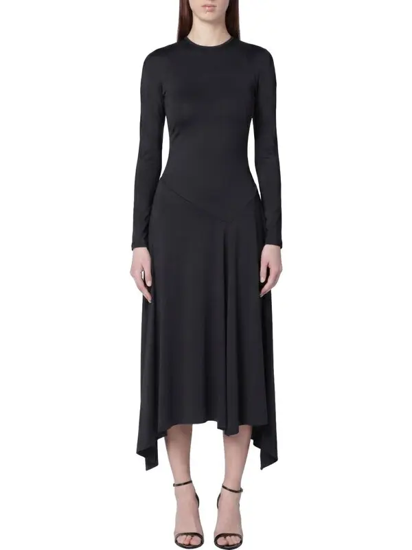 Victoria Beckham Asymmetrical Midi Dress - Black