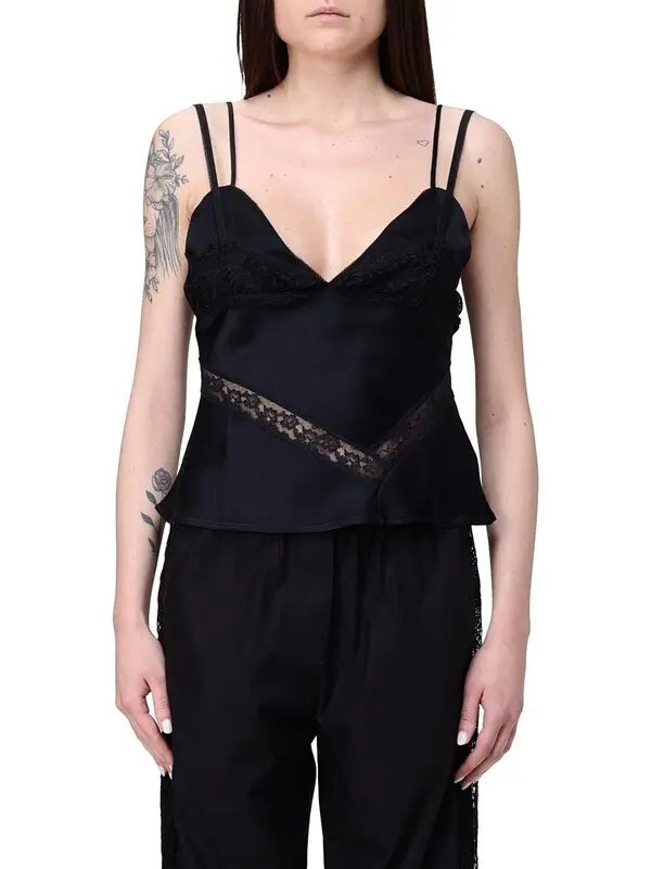 MSGM Lace Trim Camisole - Black