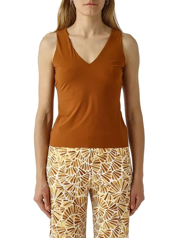 Malìparmi Sleeveless V-neck Top - Camel