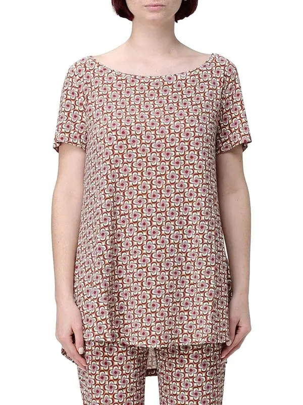 Malìparmi Geometric Print Top - Brown