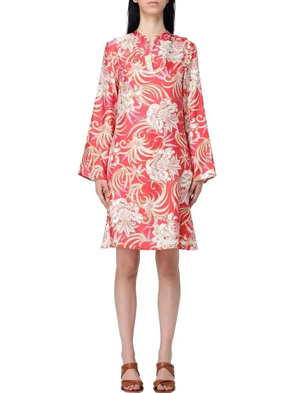 Malìparmi Printed Long Sleeve Dress - Red