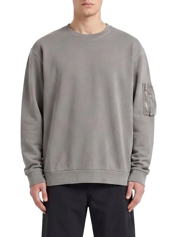 Premiata Cotton Crewneck Sweatshirt With Chest Pocket Detail - Grey