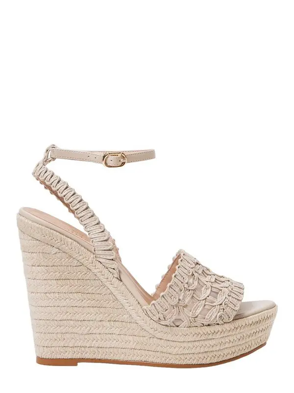 TWINSET Woven Espadrille Wedge Sandal - Pearl
