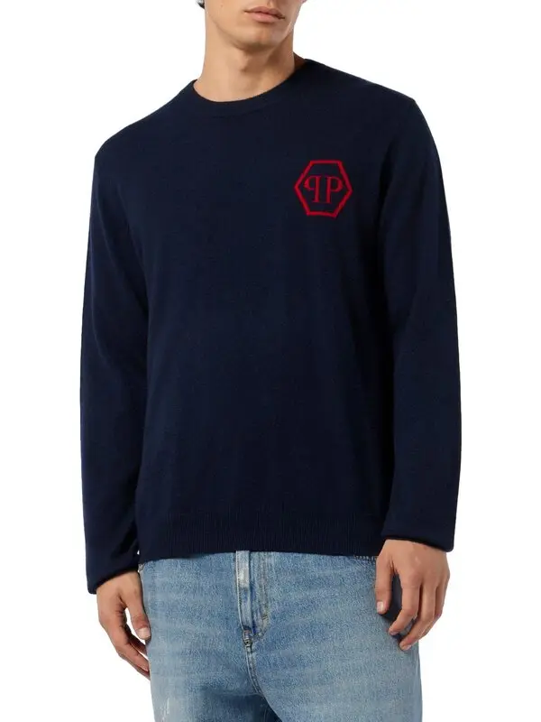 Philipp Plein Cashmere Crew Neck Sweater - Blue