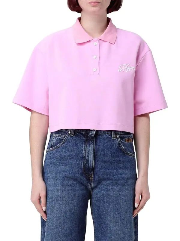 MSGM Cropped Polo Shirt - Pink