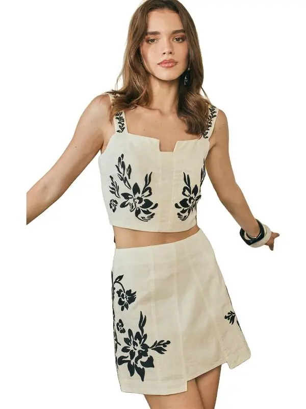 ALLISON NEW YORK Embroidered Colette Tank - Black